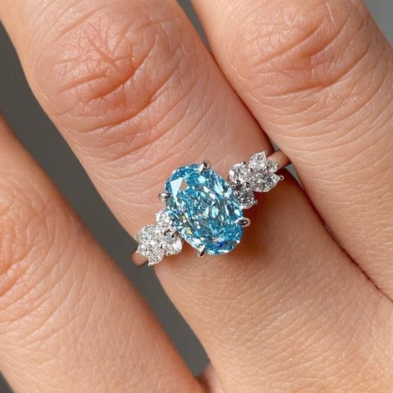 Blue Zircon Ring - Etsy