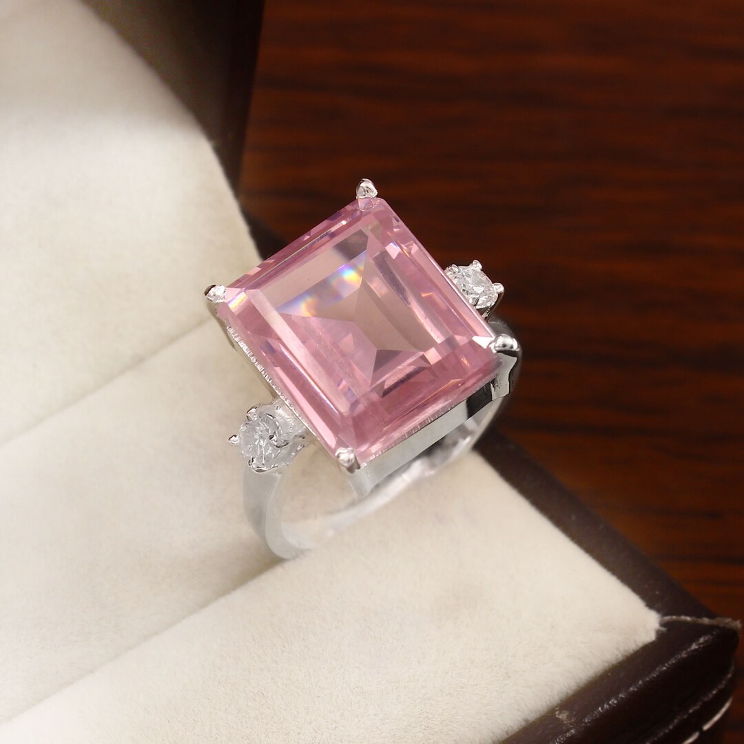 Pink Topaz Gemstone Ring, Wedding & Engagement Ring, Women Bridal Ring ...