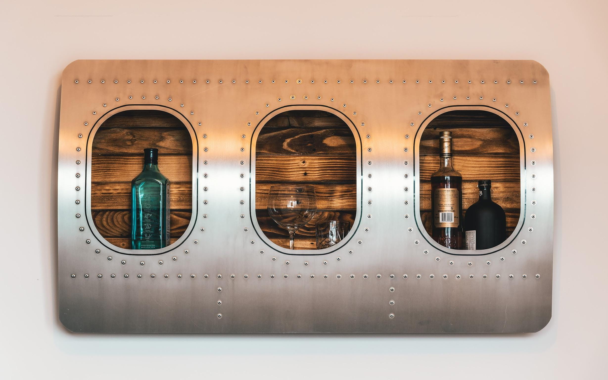 Airplane Window Shelf – Flamed & Oiled Aviation Wall Bar – Aircraft ...