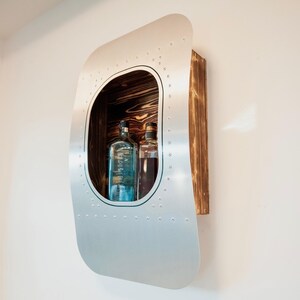 Aircraft Window Wallbar – Flamed and Oiled Edition – Aviation Bar Shelf ...