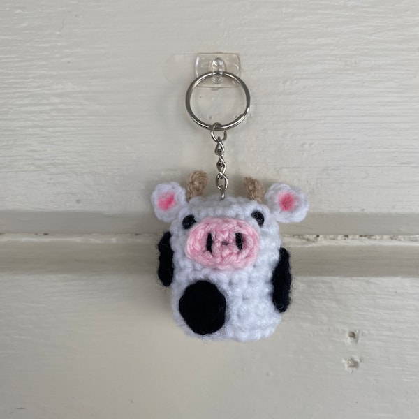 Crochet Cow Keychain - Etsy