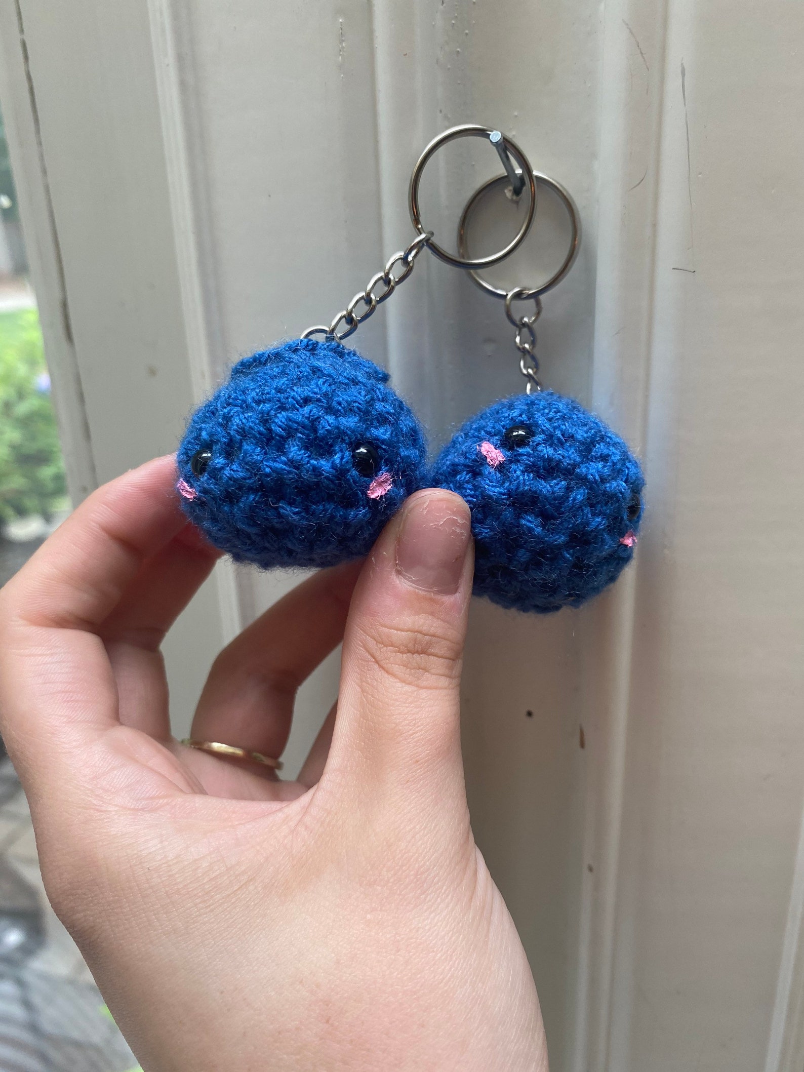 Crochet Blueberry Keychain - Etsy