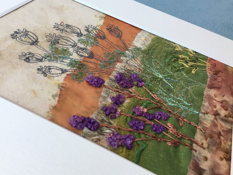 Seeded Meadow/ Textile Art/ Stitched Textiles/ Embroidered Seedheads ...