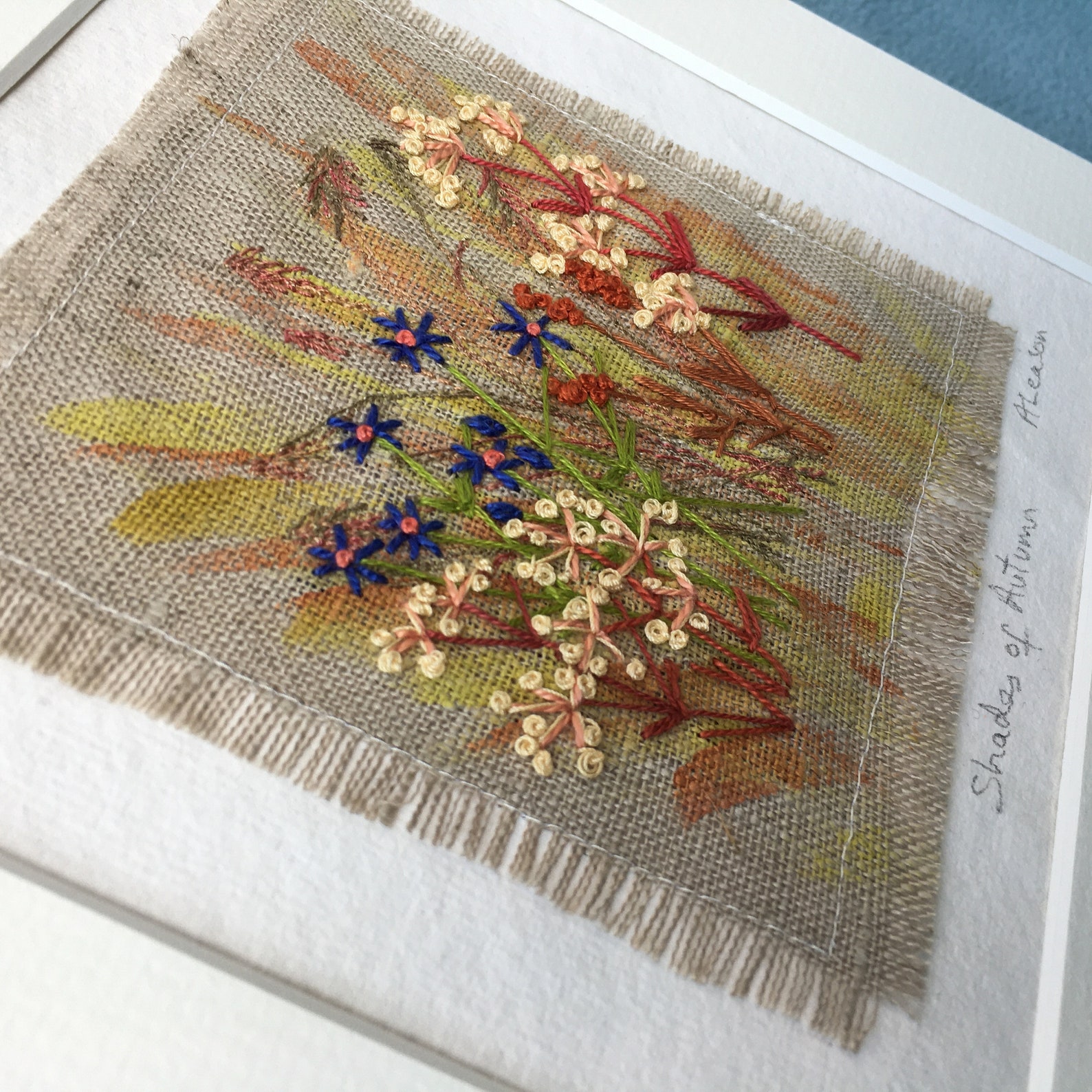 Shades of Autumn/ Autumn Embroidery/ Stitched Autumn/ Embroidery Art ...