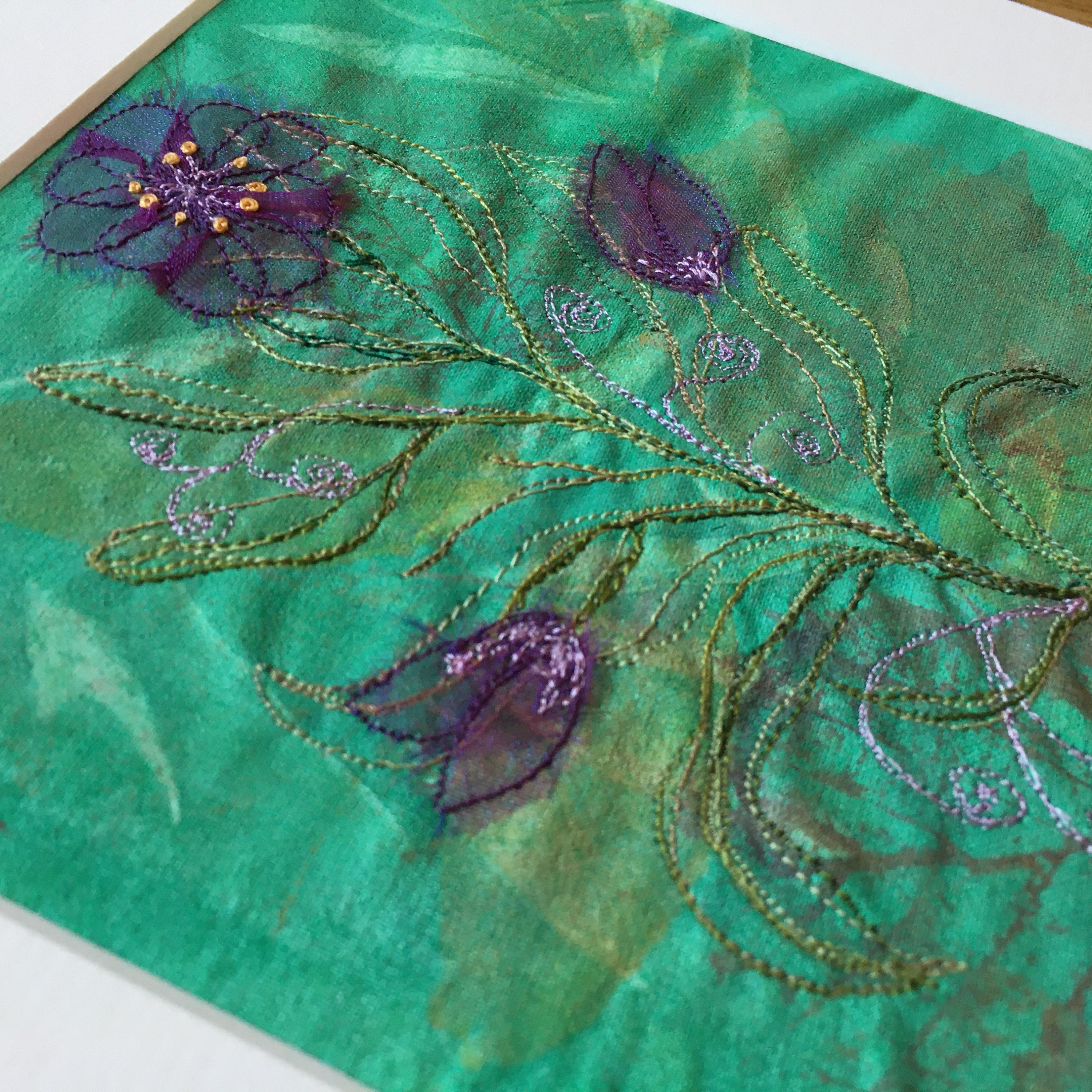 Purple Fantasy/ Textile Art/ Handprinted/ Solar Print/ - Etsy