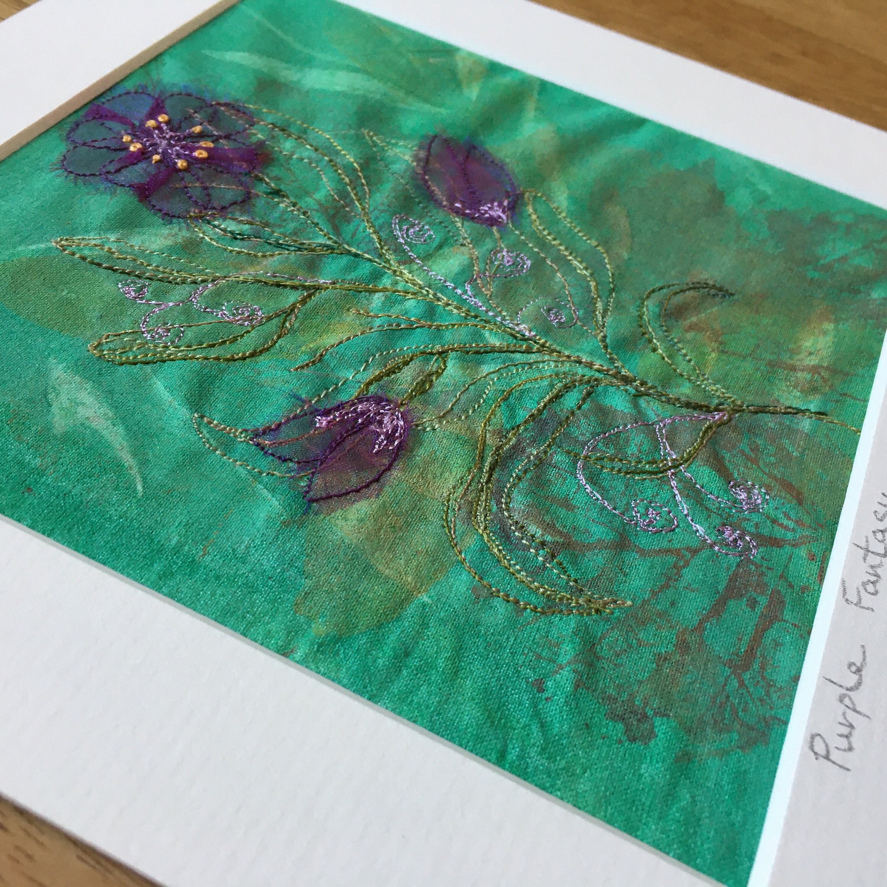 Purple Fantasy/ Textile Art/ Handprinted/ Solar Print/ - Etsy