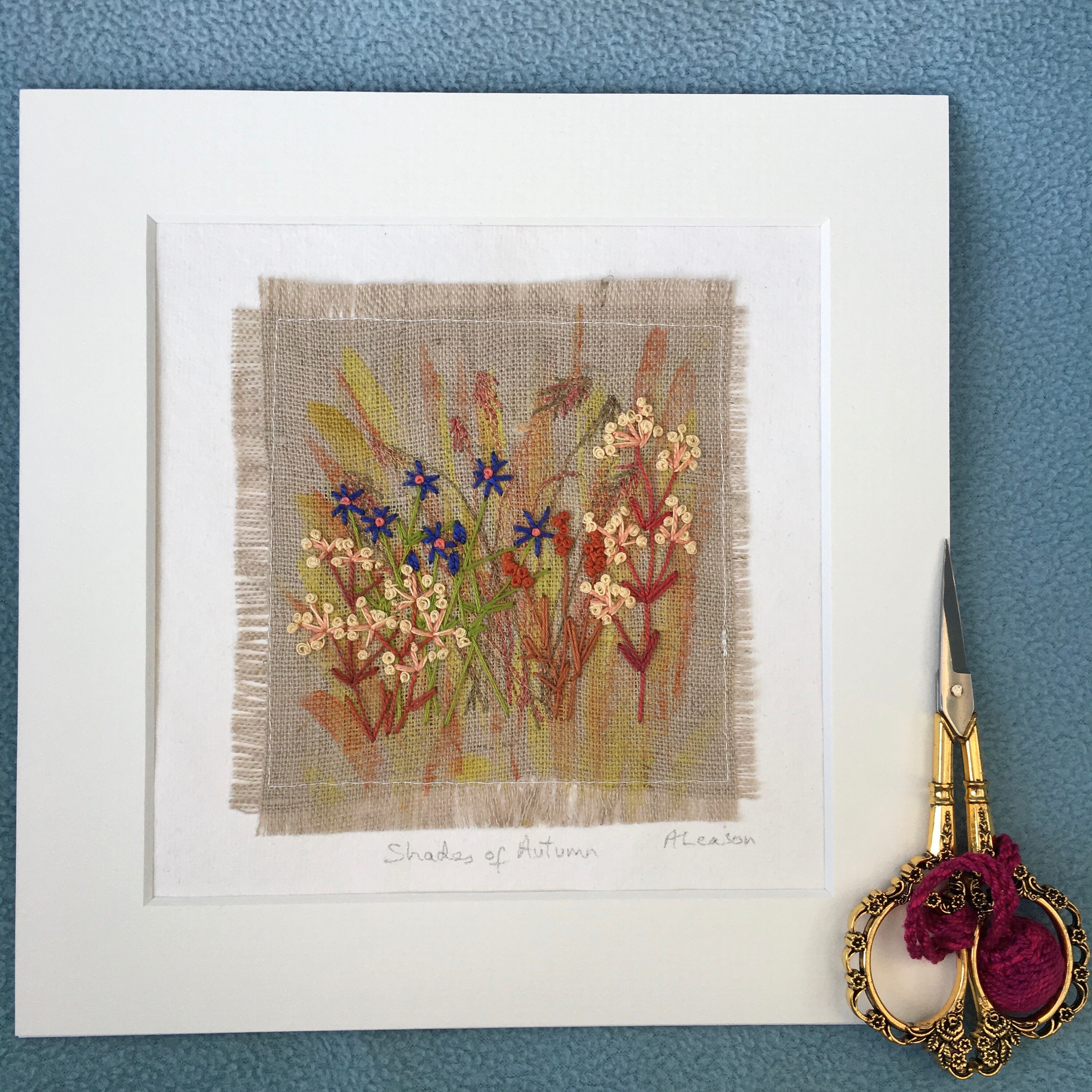 Shades of Autumn/ Autumn Embroidery/ Stitched Autumn/ Embroidery Art ...