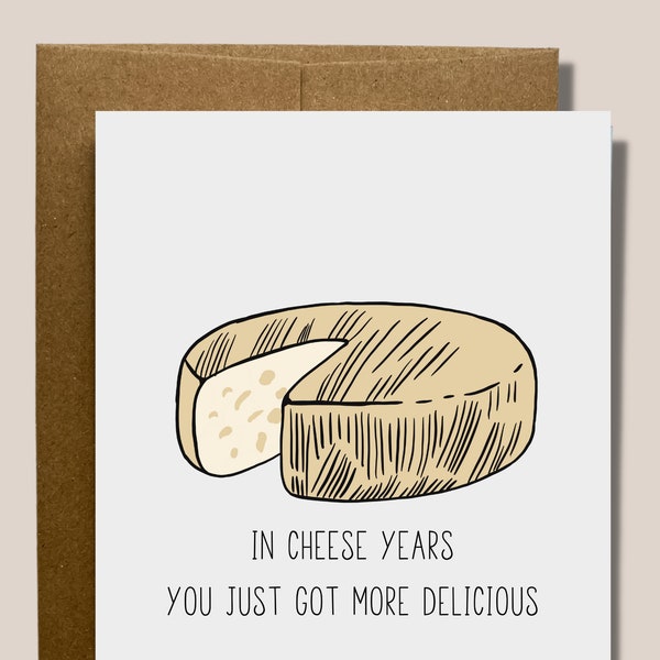 Cheese Happy Birthday Card - Etsy