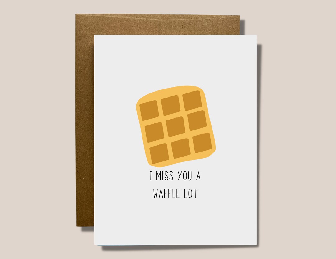 I Miss You a Awful waffle Lot Minimal Blank Card for - Etsy Canada