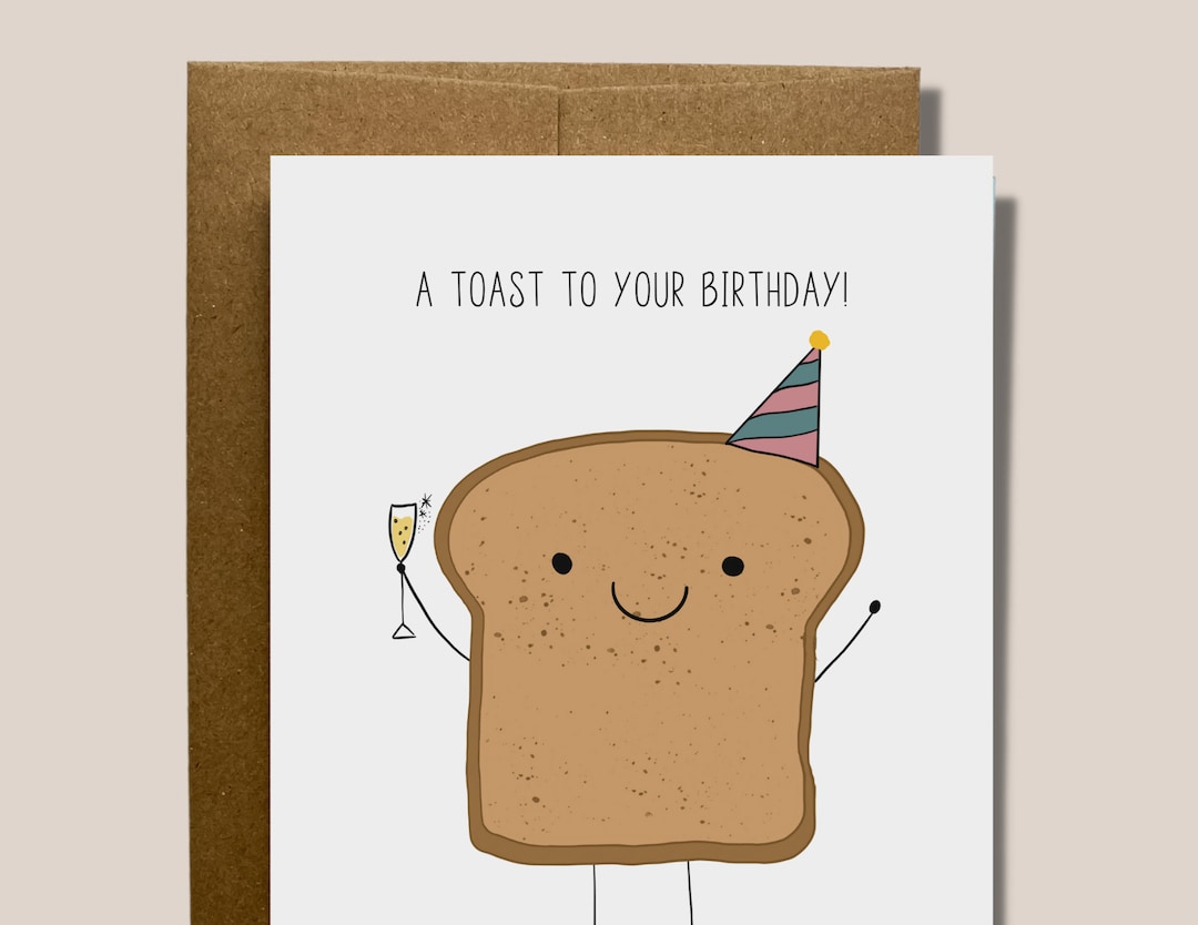 A Toast to Your Birthday Cute and Funny Birthday Card Happy Birthday ...