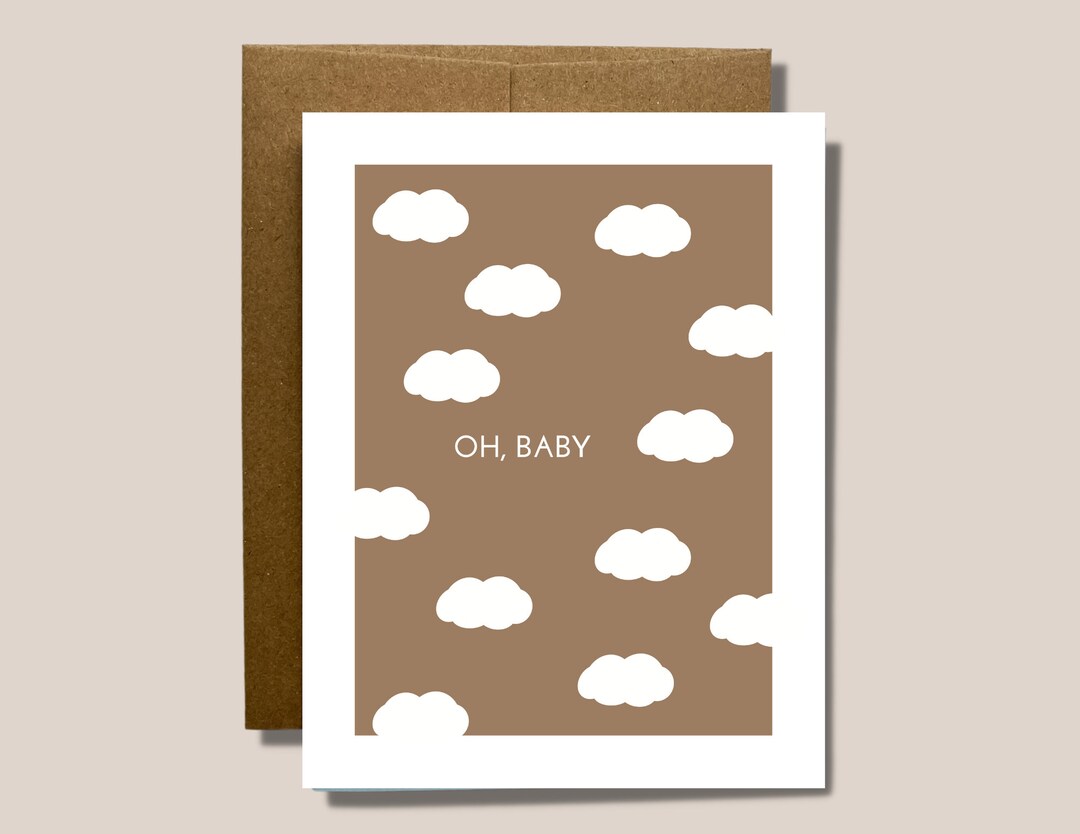 Oh Baby Gender Neutral Minimal Blank Card Little Baby Congratulations ...