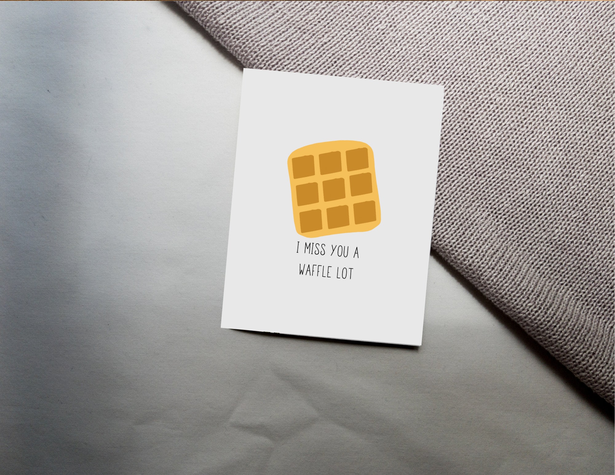 I Miss You a Awful waffle Lot Minimal Blank Card for - Etsy Canada