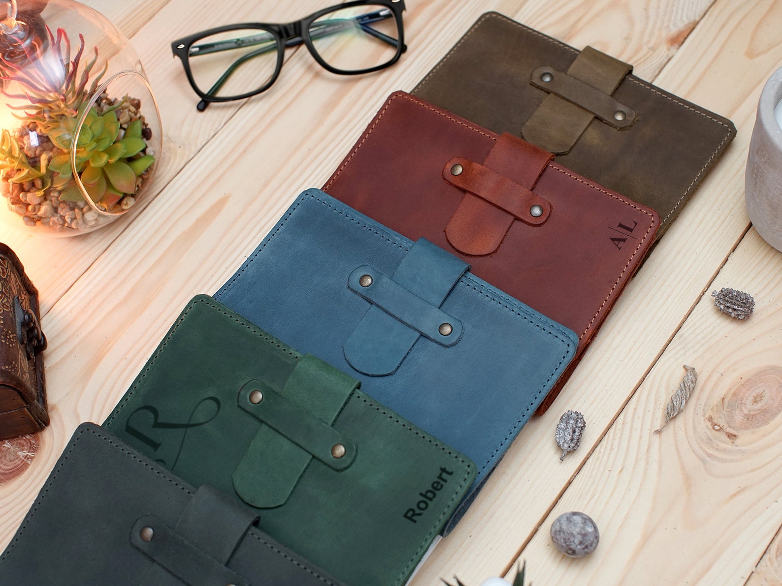 Personalized Leather Notebook Cover Refillable Journal Cover | Etsy