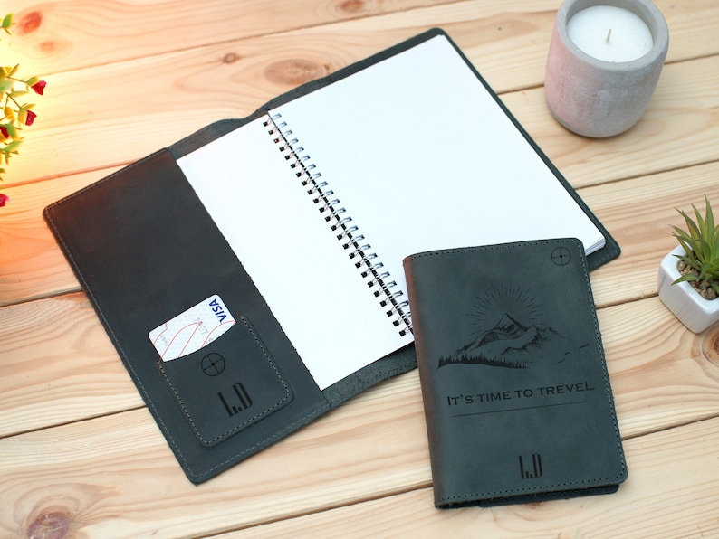 Personalized Leather Notebook Refillable Customized Travel | Etsy