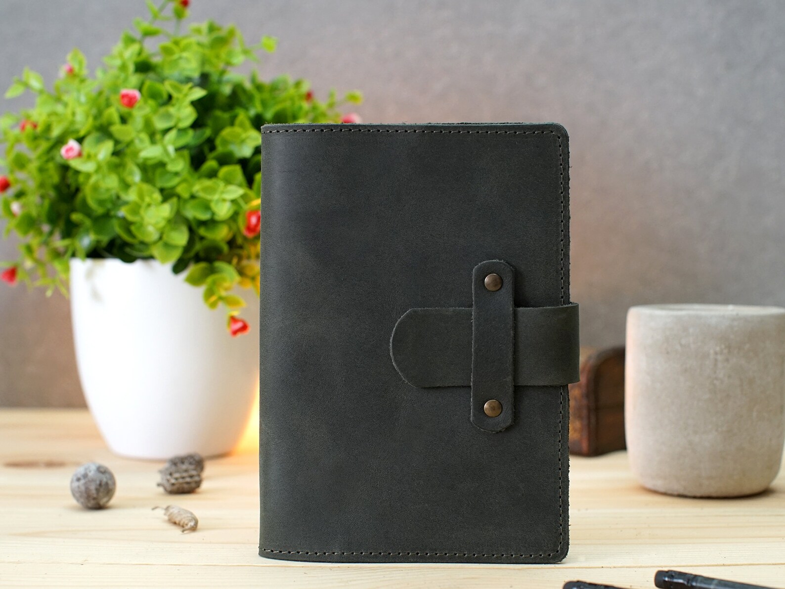 Personalized Leather Notebook Cover, Refillable Journal Cover for Women ...