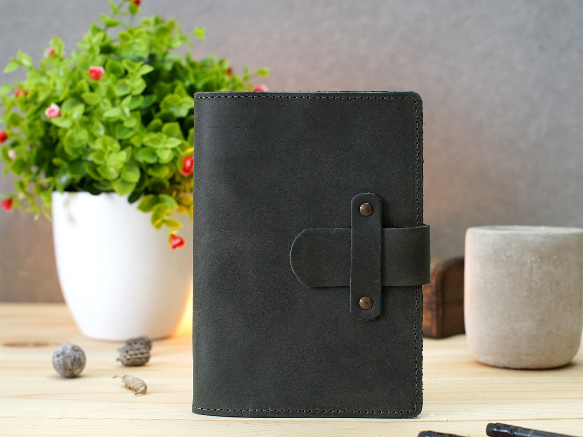 Personalized Leather Notebook Cover Refillable Journal Cover | Etsy