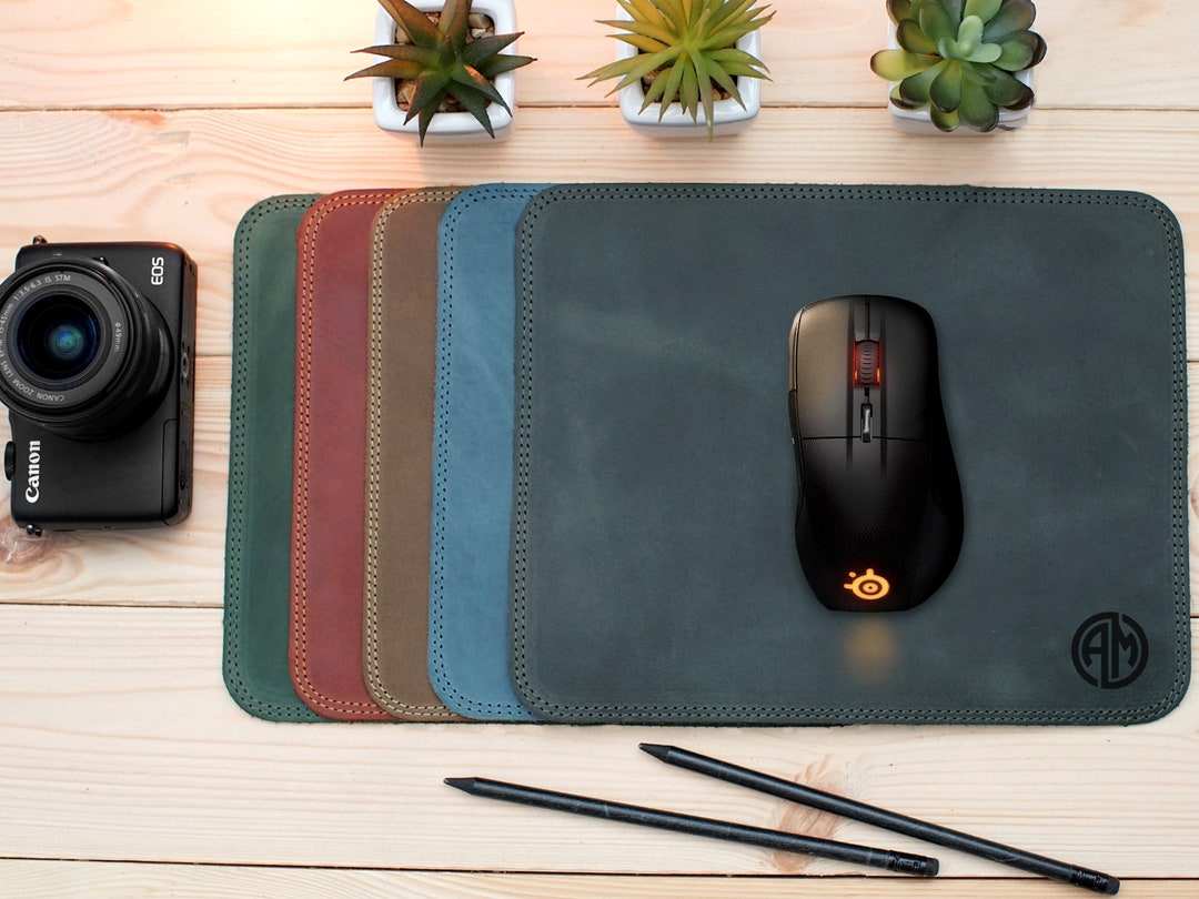 Leather Mouse Pad, Personalized Office Desk Accessories, Custom Mouse ...