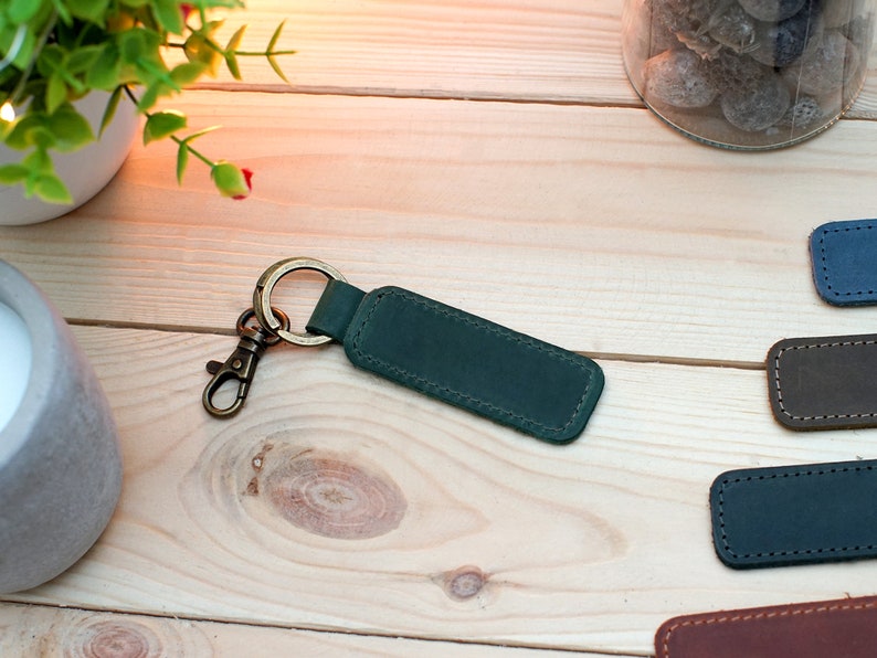 Personalized Leather Keychain, Engraved Key Holder, Custom Key Chain ...
