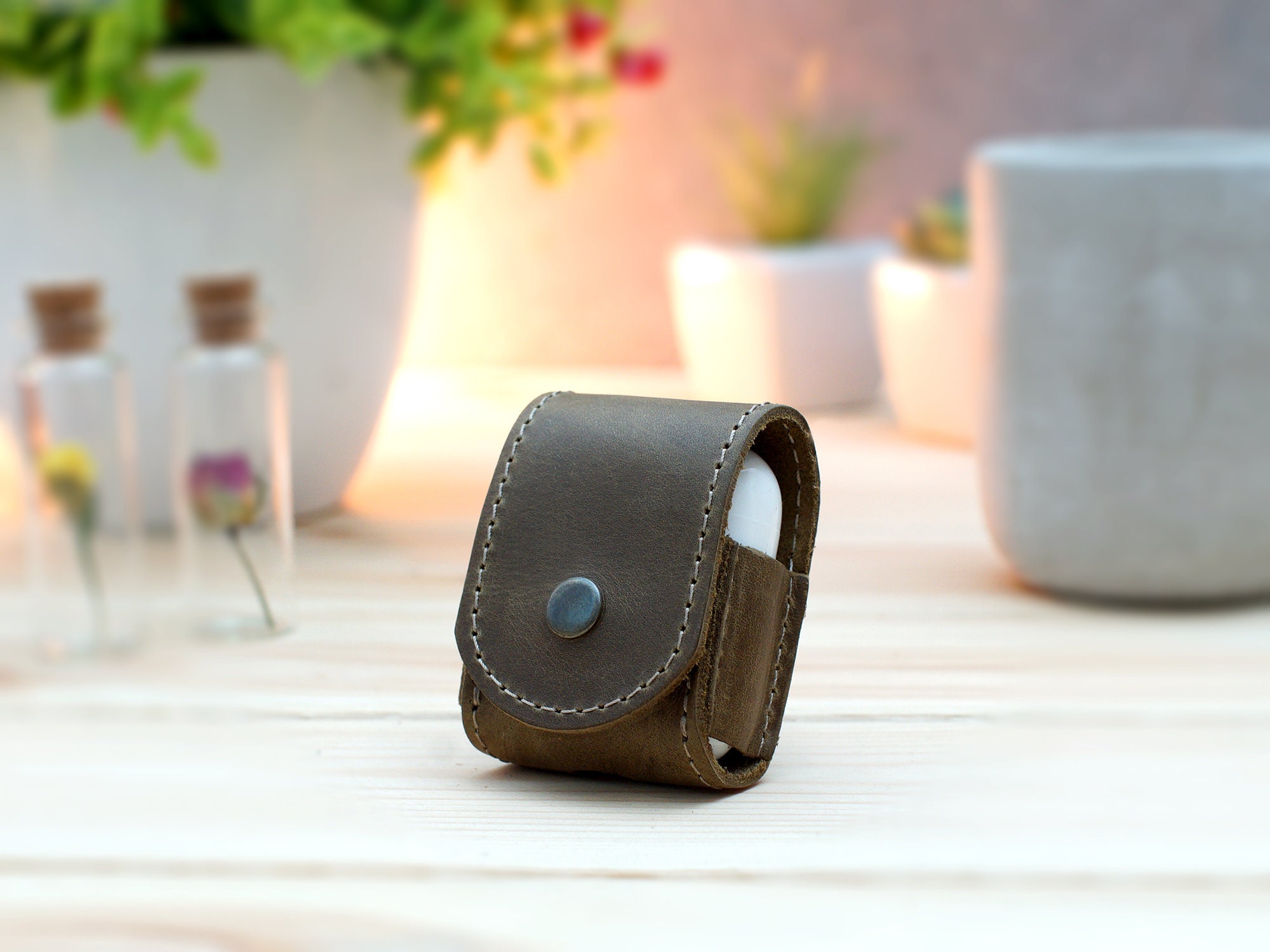 Personalized Leather AirPod Case, Custom Airpods Case, Leather AirPod ...