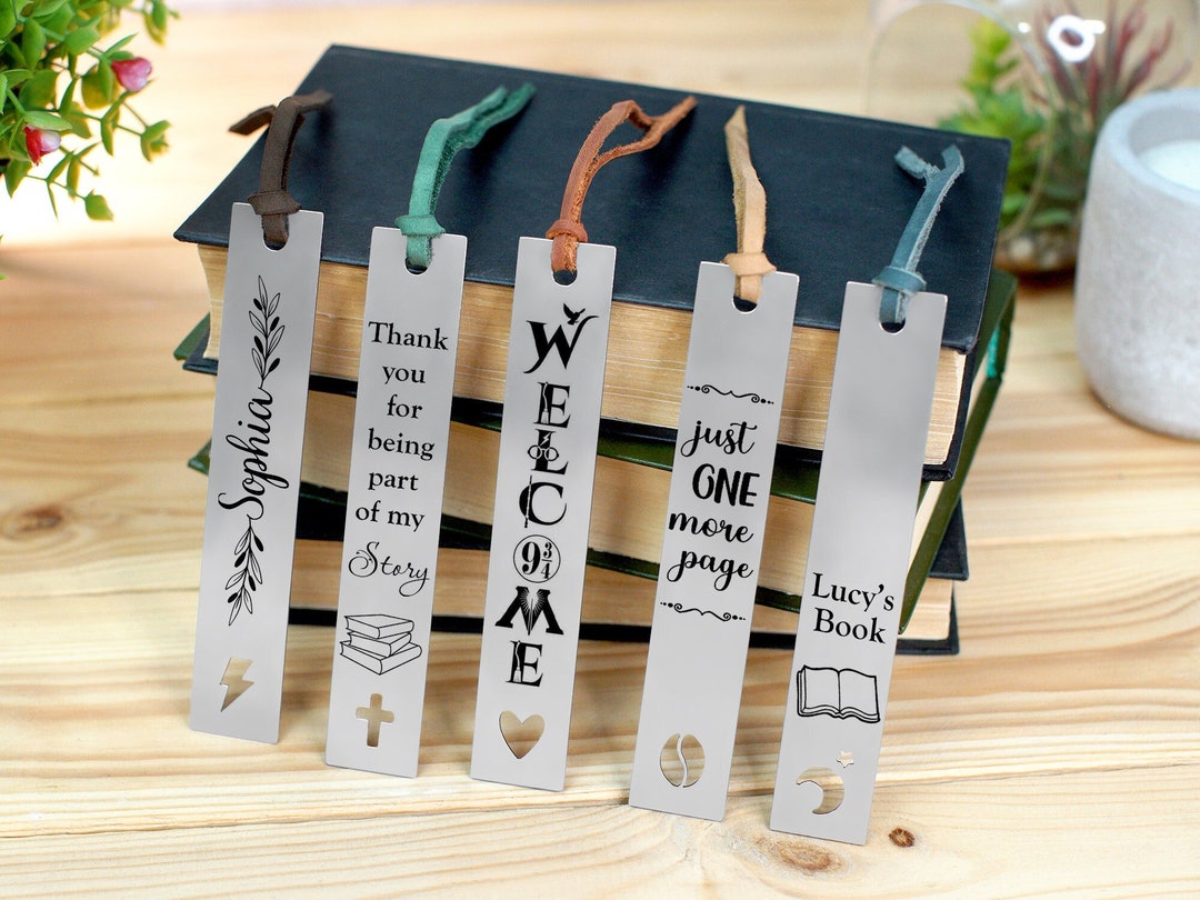 Personalized Metal Bookmark With Leather Tassel, Custom Bookmarks ...