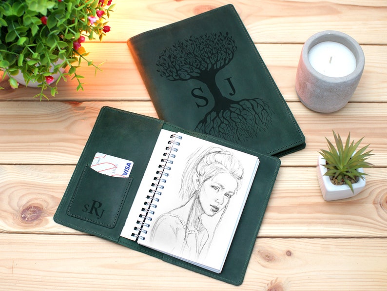 Personalized Leather Notebook Refillable Customized Travel - Etsy