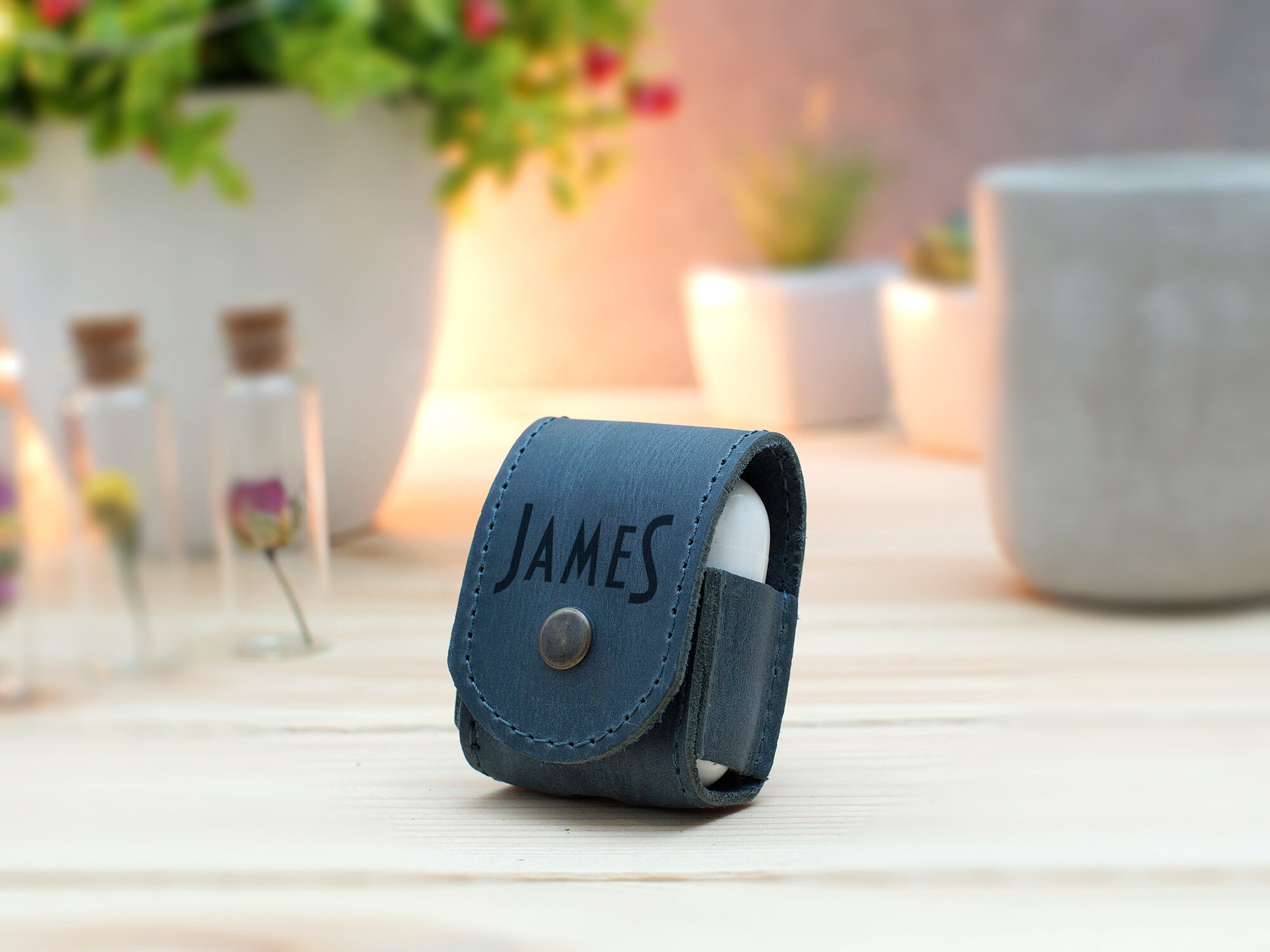 Personalized Leather AirPod Case, Custom Airpods Case, Leather AirPod ...