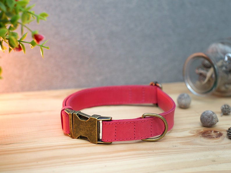 Leather Dog Collar With Metal Buckle Personalized Dog Collar - Etsy