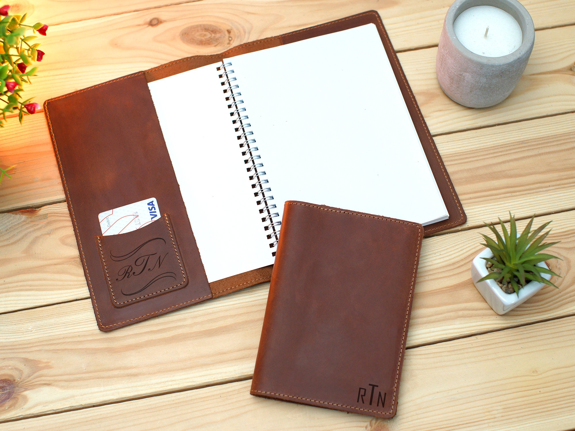 Personalized Leather Notebook Refillable Customized Travel | Etsy