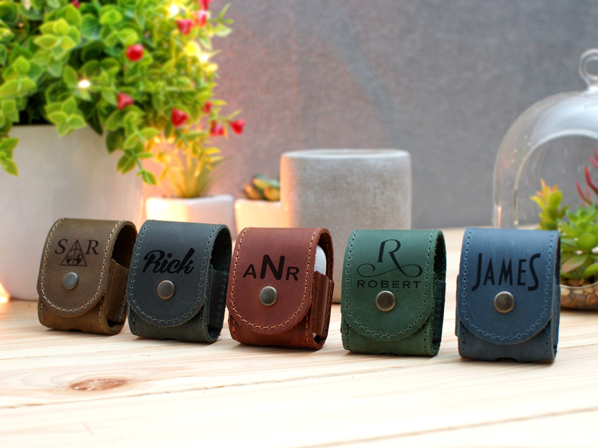 Personalized Leather AirPod Case, Custom Airpods Case, Leather AirPod ...