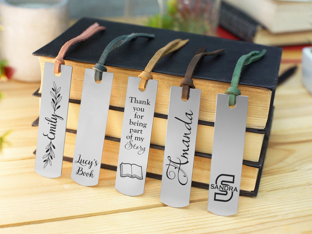 Custom Metal Bookmark With Name, Exquisite Metal Bookmarks With Leather ...