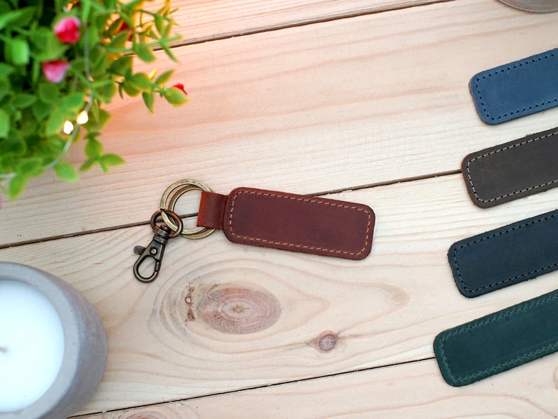 Personalized Leather Keychain, Engraved Key Holder, Custom Key Chain ...