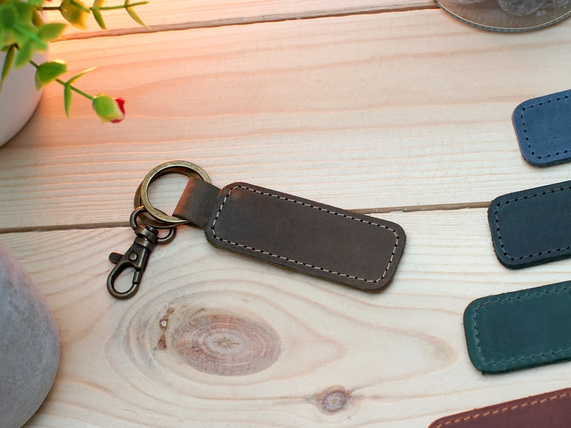Personalized Leather Keychain Engraved Key Holder Custom Key | Etsy