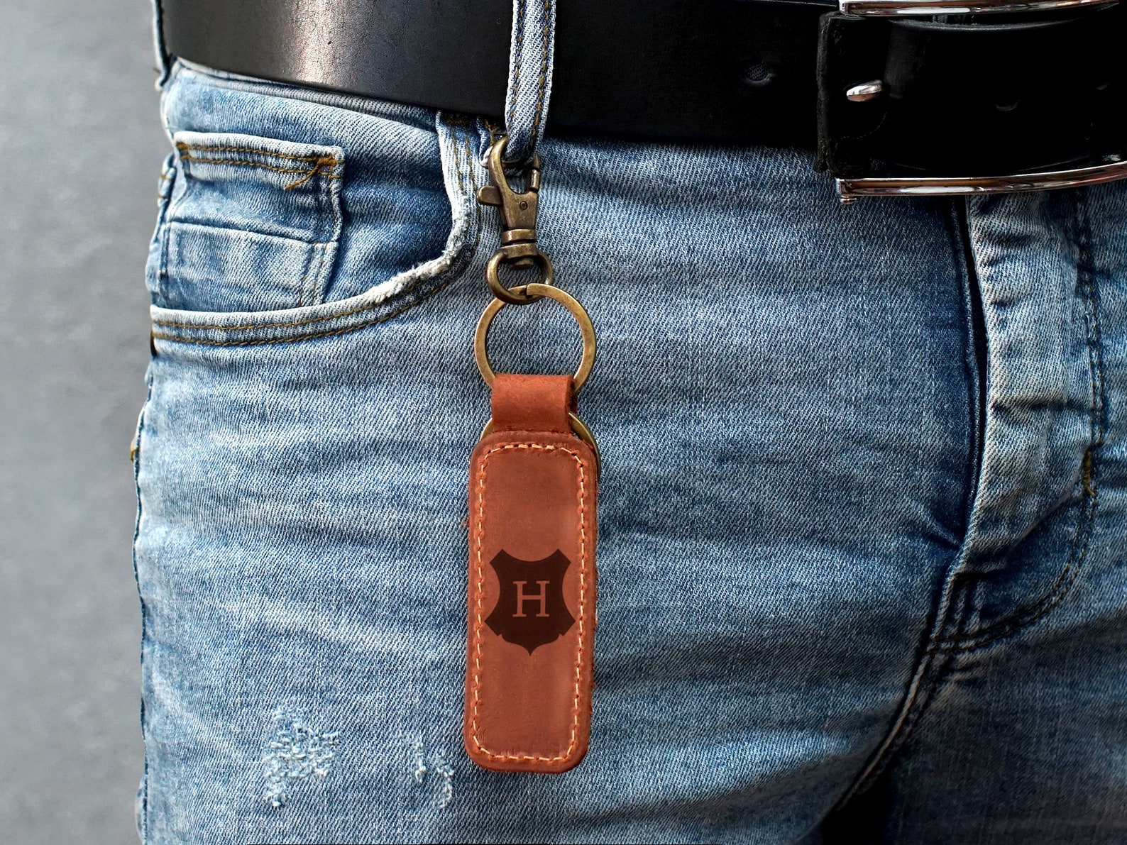 Leather Keychain Custom Leather Key Ring Handmade Keychain - Etsy