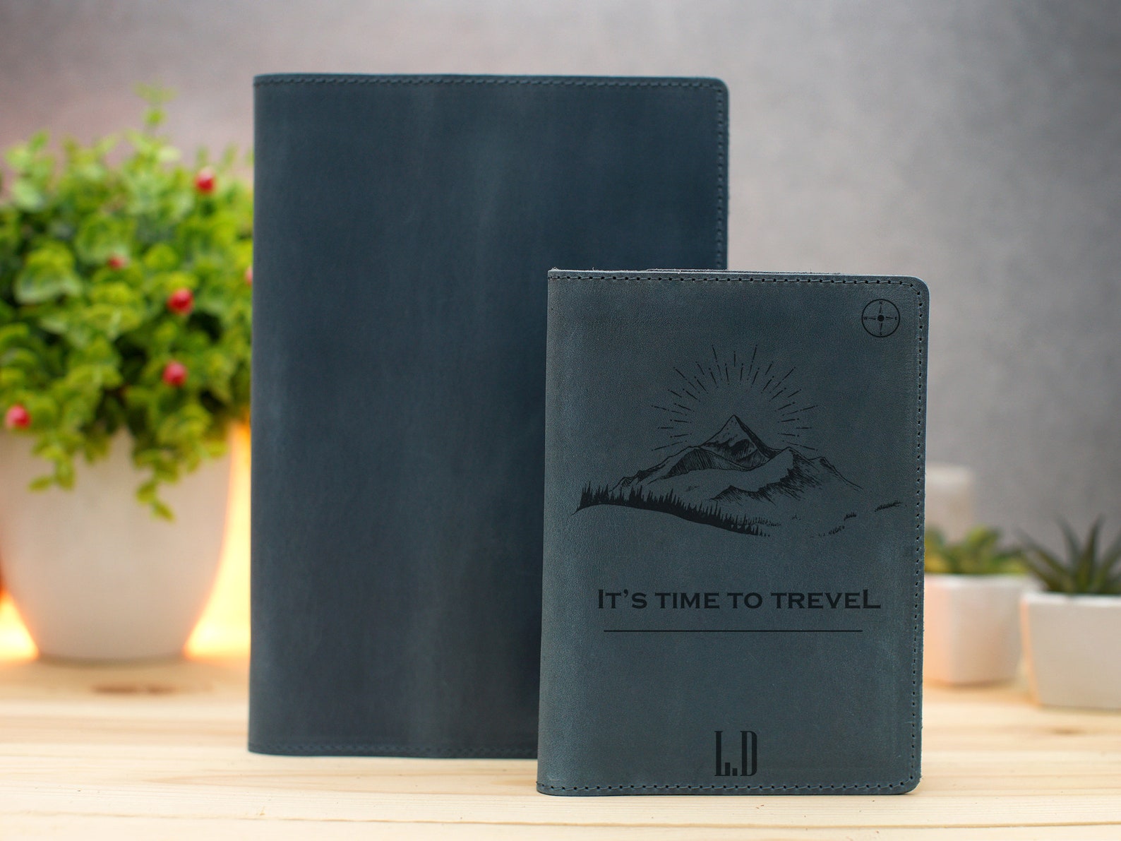 Personalized Leather Notebook Refillable Customized Travel | Etsy