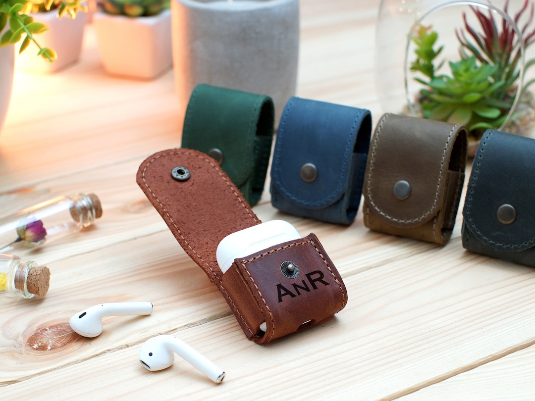 Personalized Leather AirPod Case, Custom Airpods Case, Leather AirPod ...