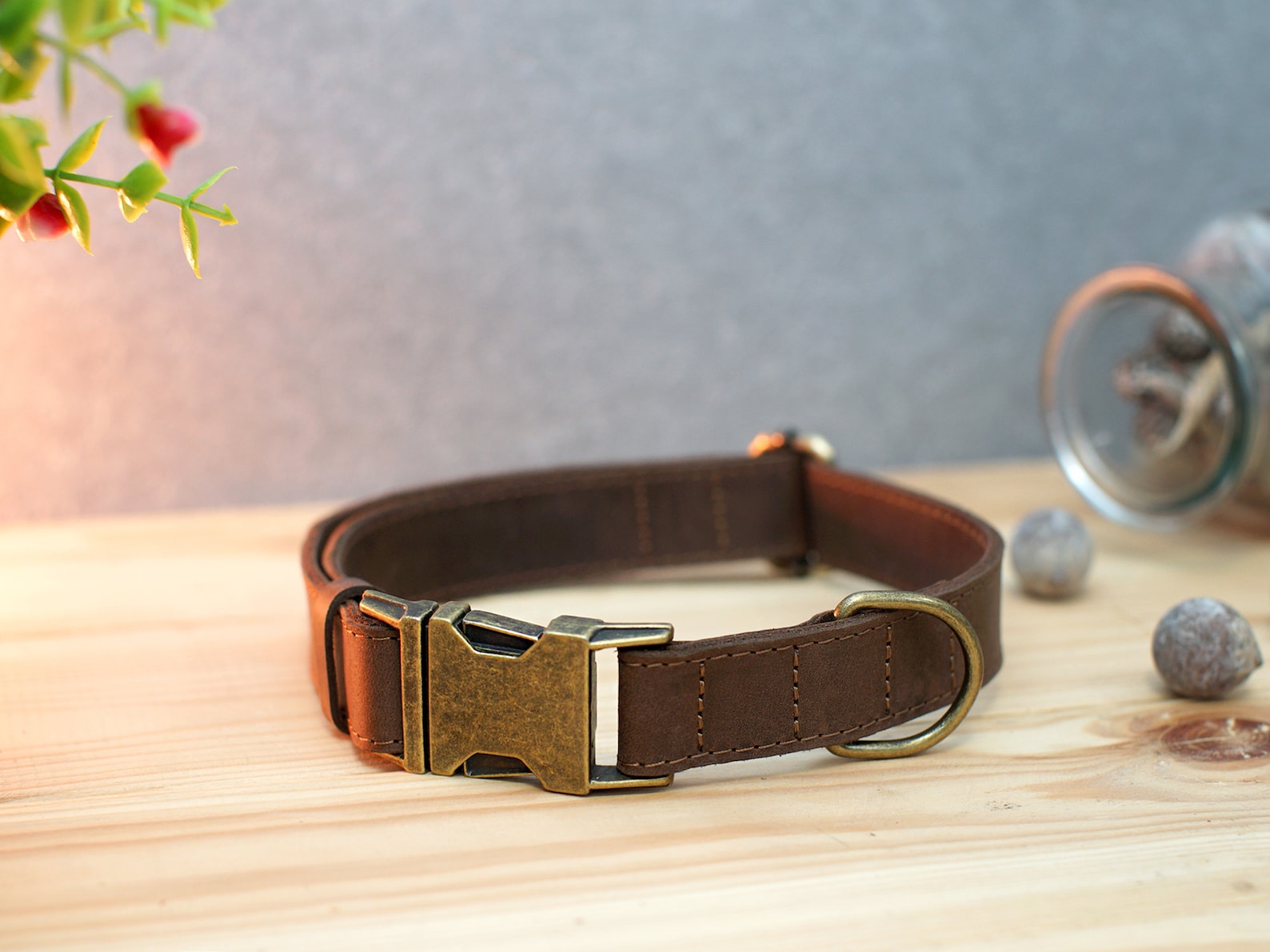 Leather Dog Collar With Metal Buckle Personalized Dog Collar - Etsy