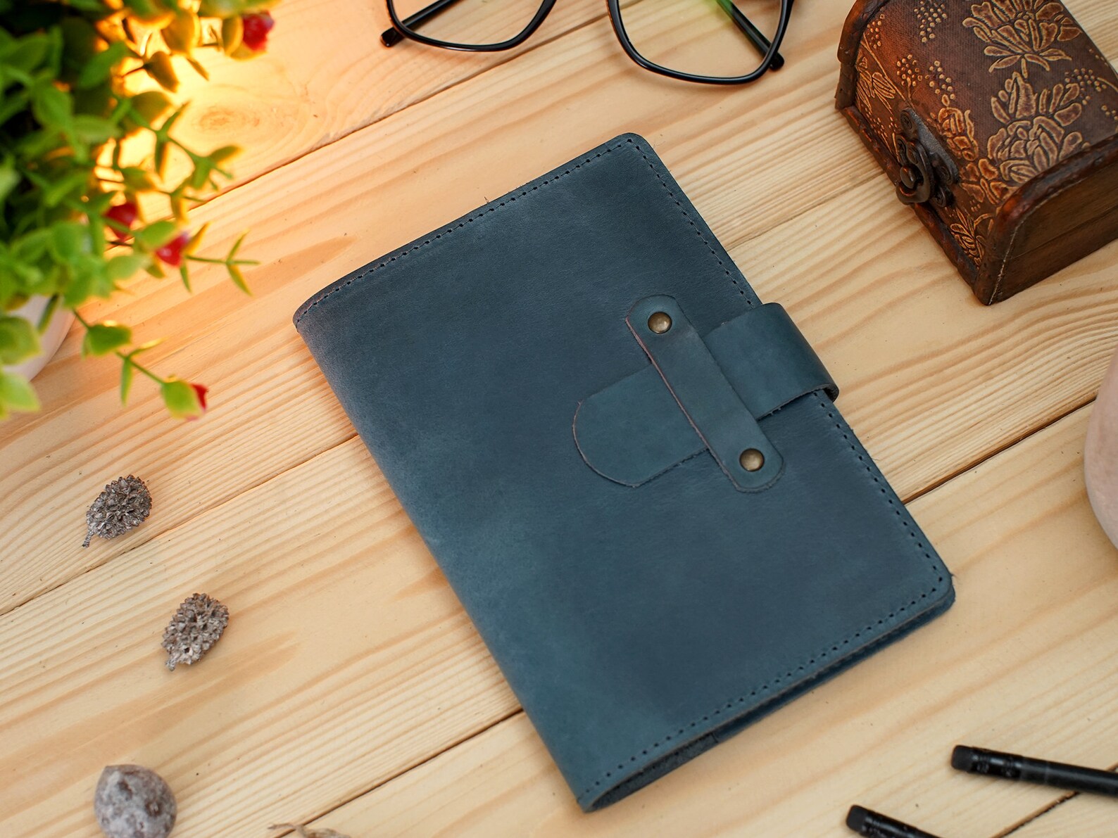 Personalized Leather Notebook Cover, Refillable Journal Cover for Women ...