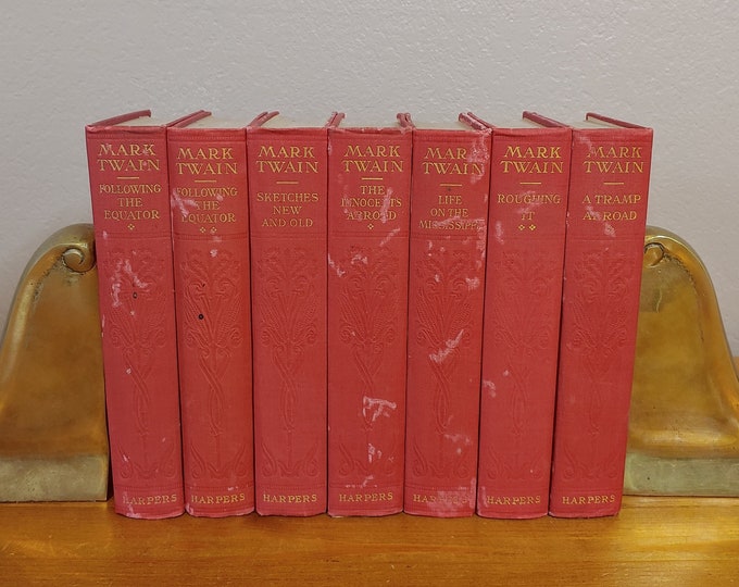 Mark Twain Books Lot of 7 Antique Author's National Edition Book Set ...