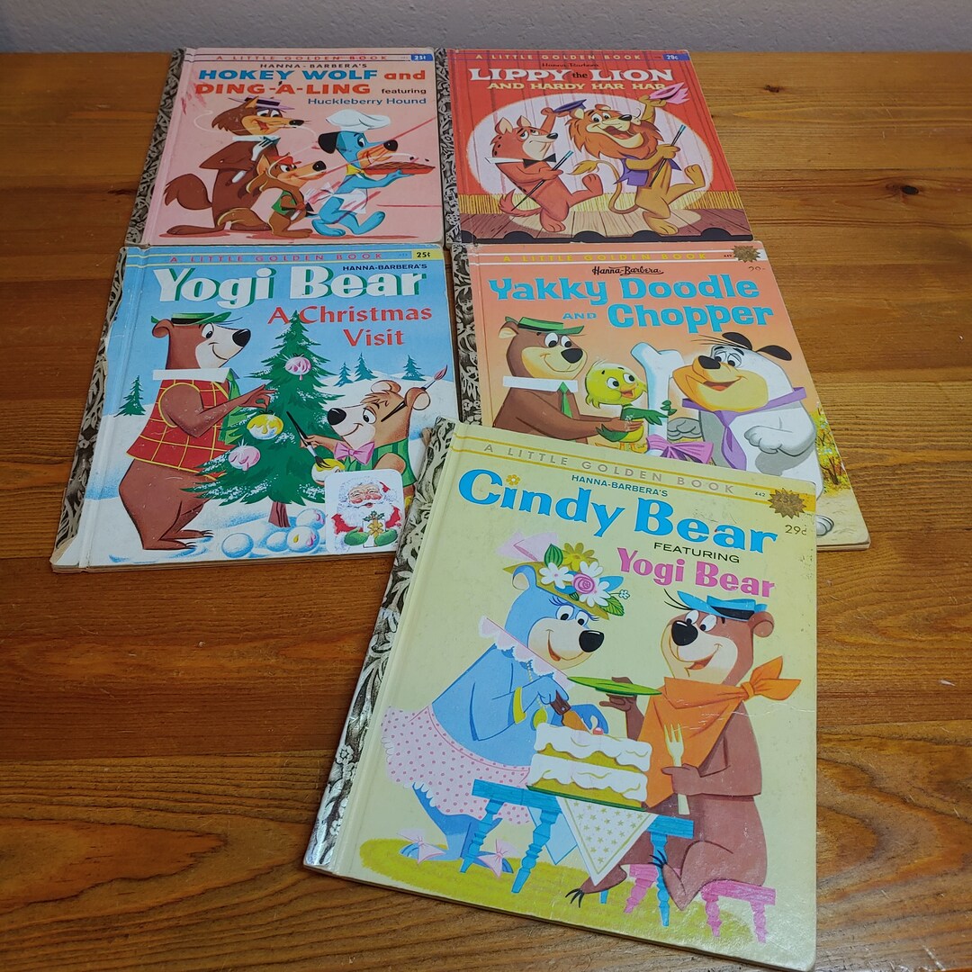 Vintage Set of Little Golden Books, Hanna-barbera, Book Lot of 3 Yogi ...
