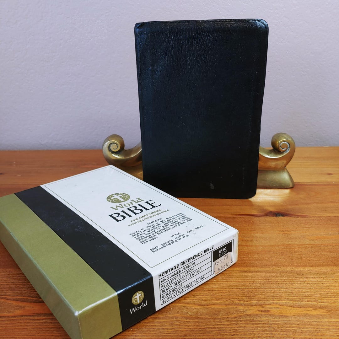 World Bible, KJV Version in Original Box, Heritage Reference, Black ...