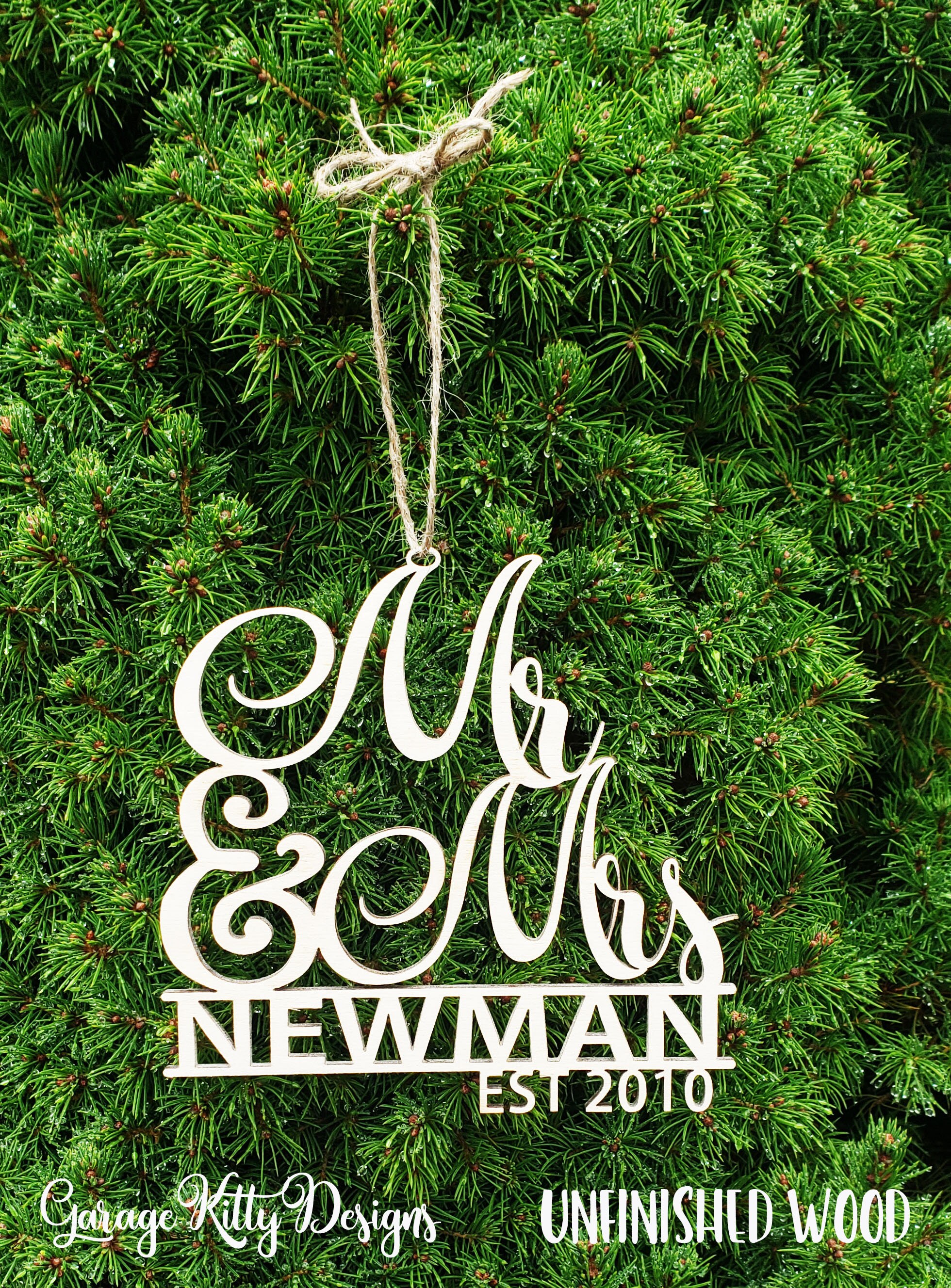 Mr and Mrs Christmas Ornament SVG File Wedding Mr&Mrs | Etsy