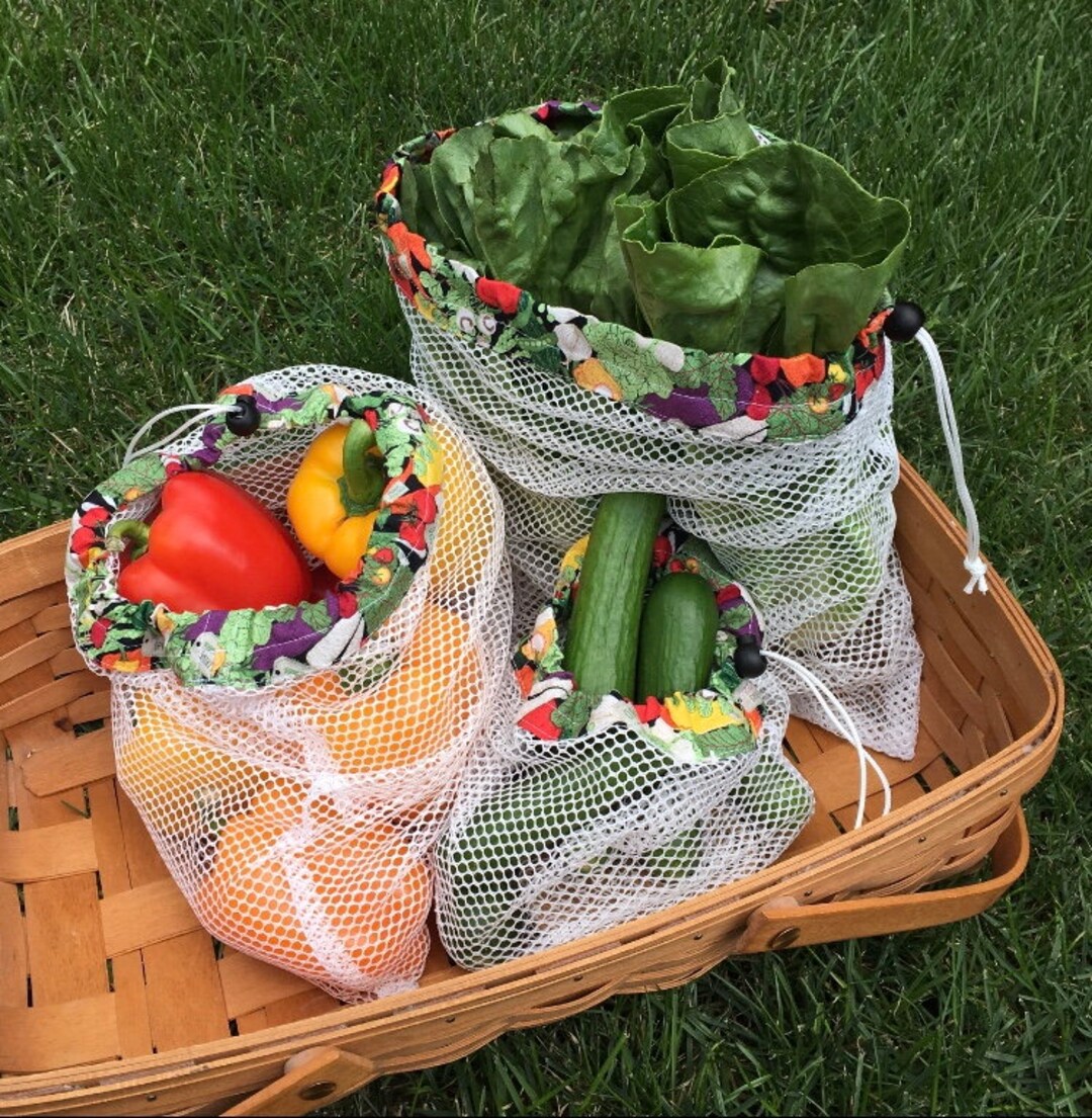 Reusable Produce Bags Set of 3 Farmers Market Bags - Etsy