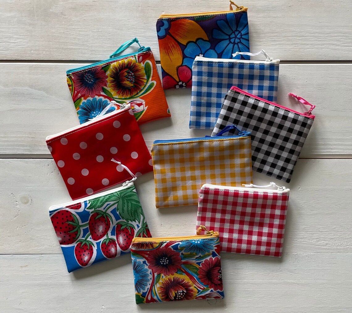 Oilcloth Coin Purse 3.5 x 4.5 Zippered Pouch | Etsy