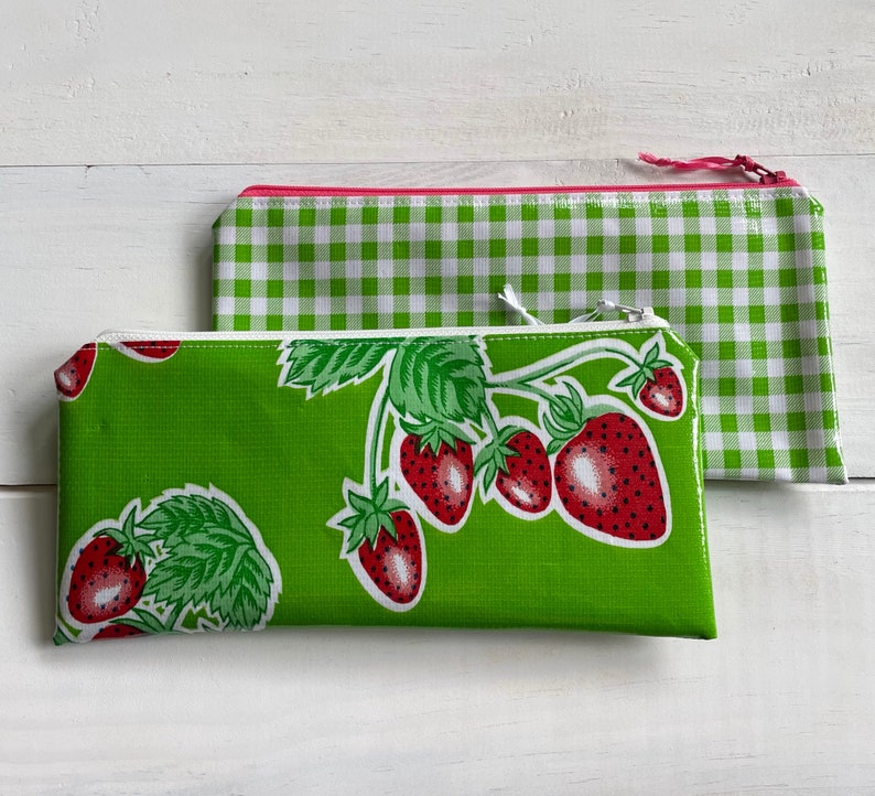 Oilcloth Pencil Pouch Fabric Pencil Case - Etsy