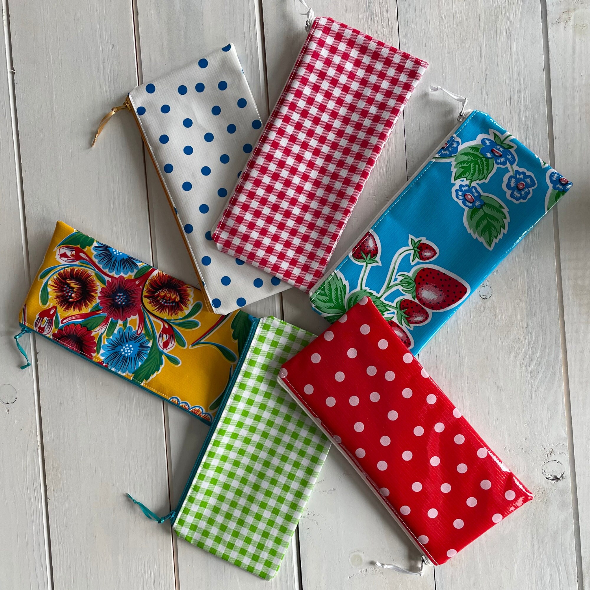 Oilcloth Pencil Pouch Fabric Pencil Case | Etsy