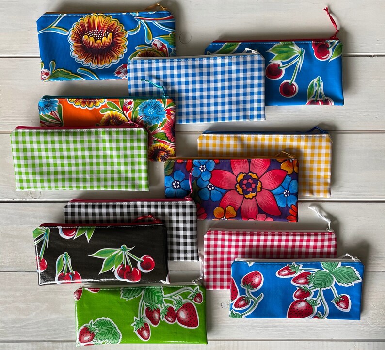 Oilcloth Pencil Pouch Fabric Pencil Case - Etsy