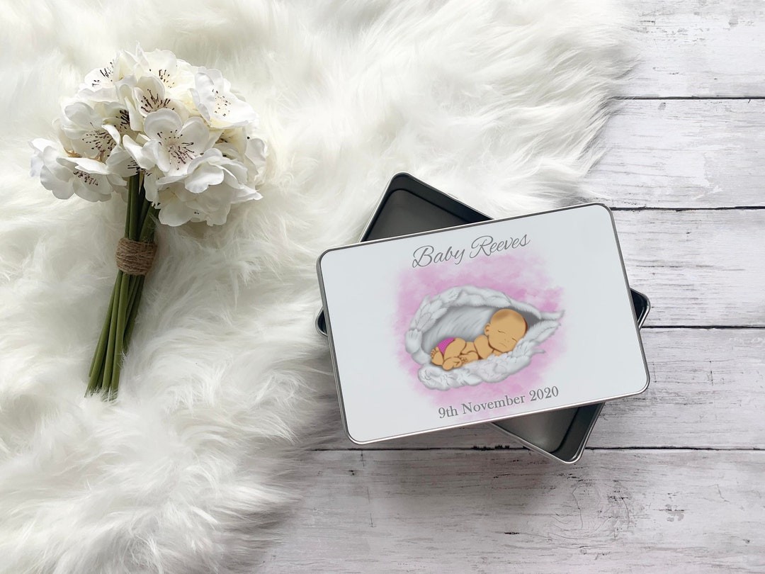 Personalised Baby Keepsake Box, Memorial Gift, Personalised Tin, Infant ...