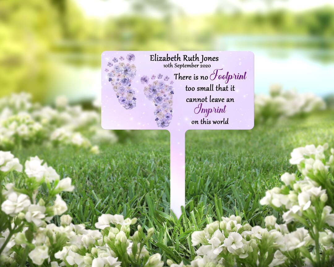 Personalised Acrylic Rectangle Memorial Grave Marker, Personalised ...