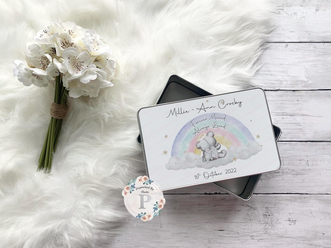 Personalised Baby Keepsake Box, Memorial Gift, Personalised Tin, Infant ...