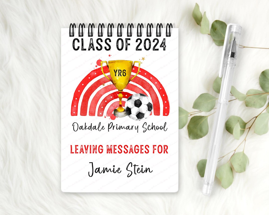 Personalised Football School Leavers Signature Book, End of Term ...